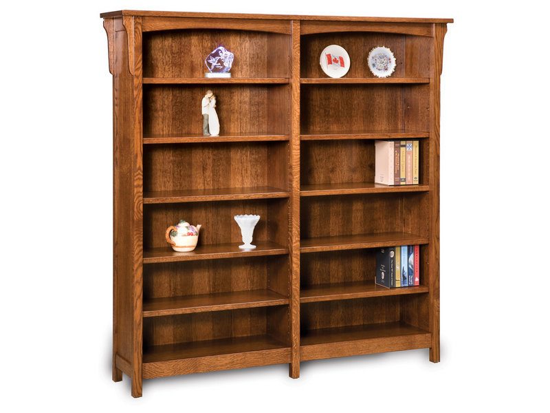 Bridger Mission 10 Shelf Double Bookcase | Bridger Mission Bookcase