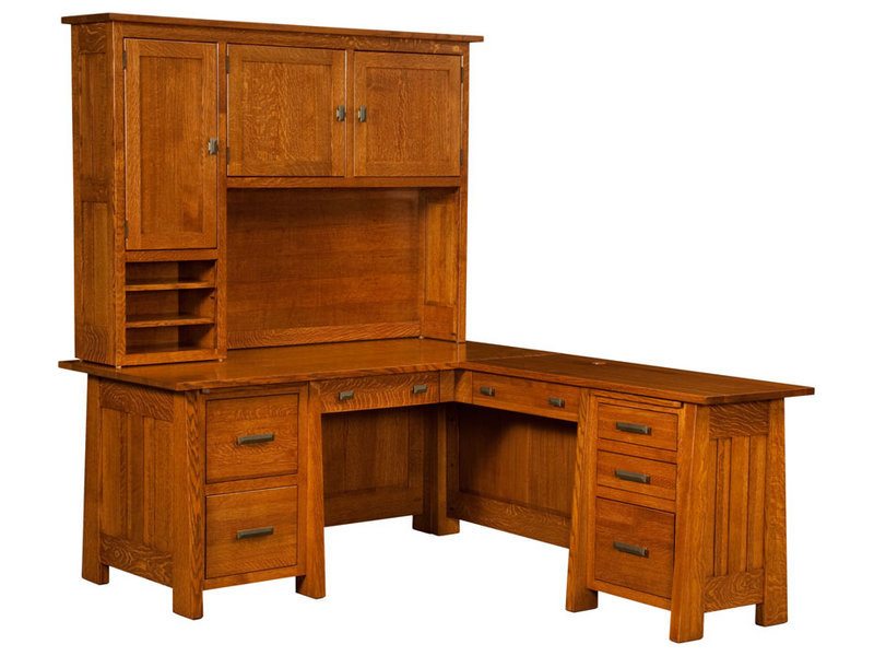 Freemont Mission Corner Desk with Topper - Brandenberry Amish Furniture
