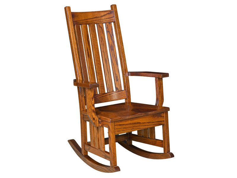 Harrisburg Mission Rocking Chair | Amish Solid Hardwood Rocker