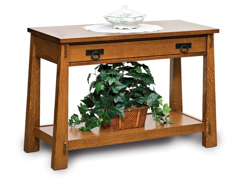 Modesto Open Sofa Table with Drawer | Amish Modesto Open Sofa Table