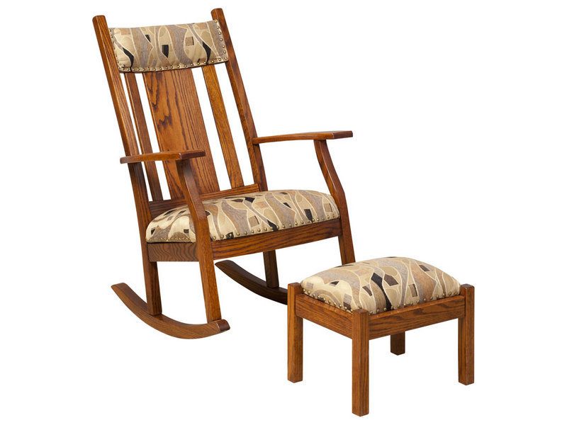 Oakland Supreme Panel Rocker with Footstool | Brandenberry Amish Furniture