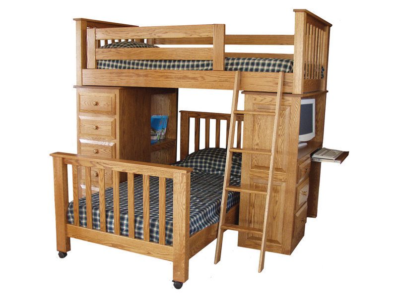 Amish Pine Hollow Bunk Bed Unit - Brandenberry Amish Furniture