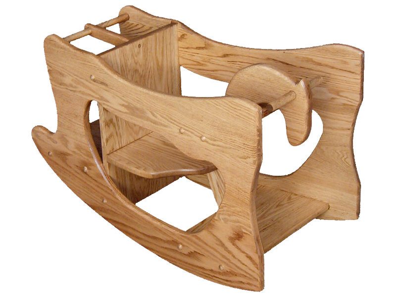 Three-In-One Oak Highchair-Rocker-Desk - Brandenberry Amish Furniture