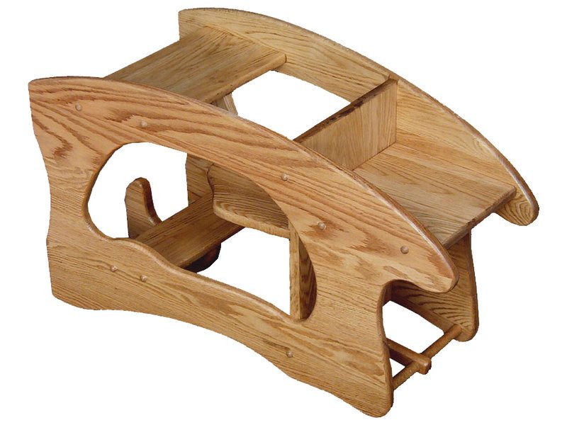 Three-In-One Oak Highchair-Rocker-Desk - Brandenberry Amish Furniture