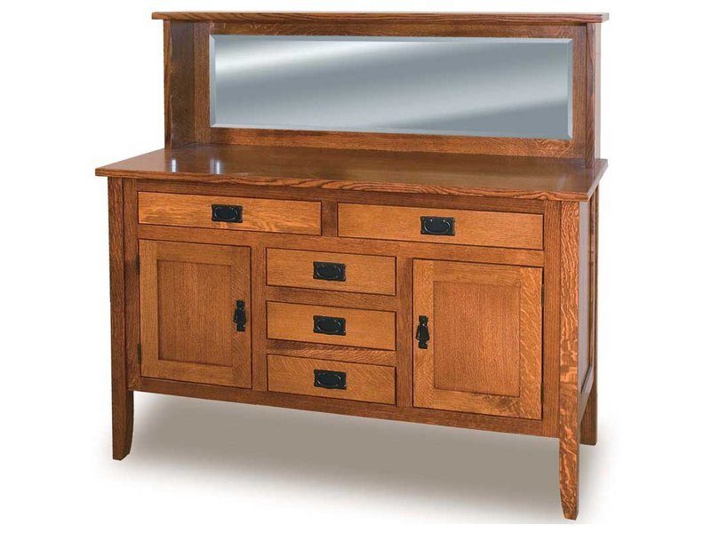 Mission 5 Drawer Buffet | Amish Buffet | Solid Hardwood Buffet