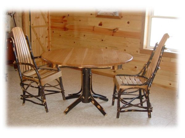 Amish Round Hickory Table - Brandenberry Amish Furniture
